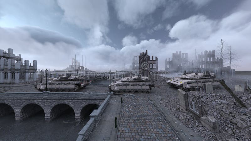 3D Rendering of the Battlefield Stock Illustration - Illustration of ...