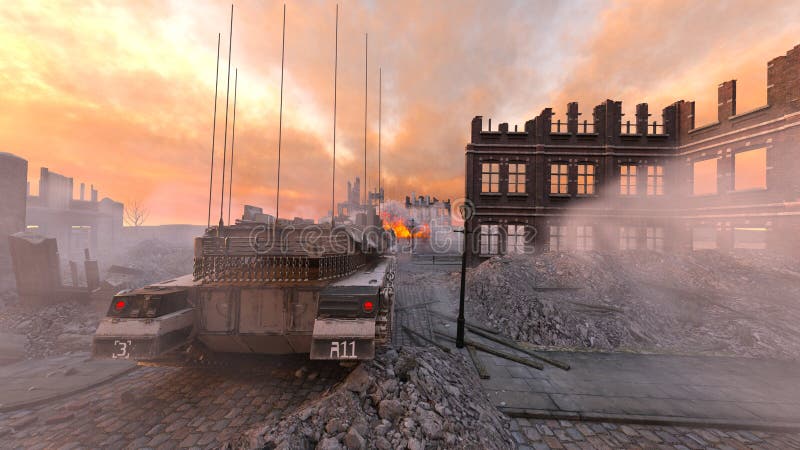3D Rendering of the Battlefield Stock Illustration - Illustration of ...