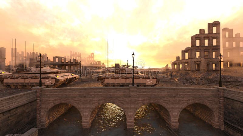 3D Rendering of the Battlefield Stock Illustration - Illustration of ...