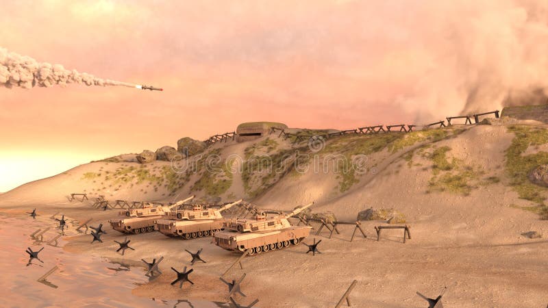 3D Rendering of the Battlefield Stock Illustration - Illustration of ...