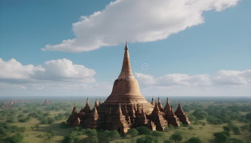 3d Rendering of Beautiful Bagan Myanmar with Dramatic Blue Sky ...