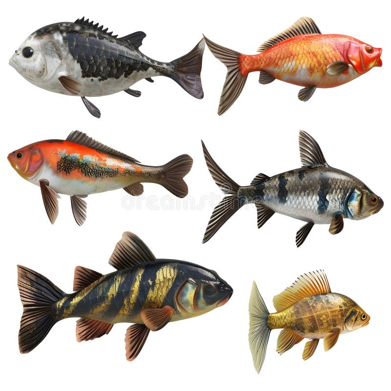 3D Rendering of a Beautiful Colorful Fish on Transparent Background ...