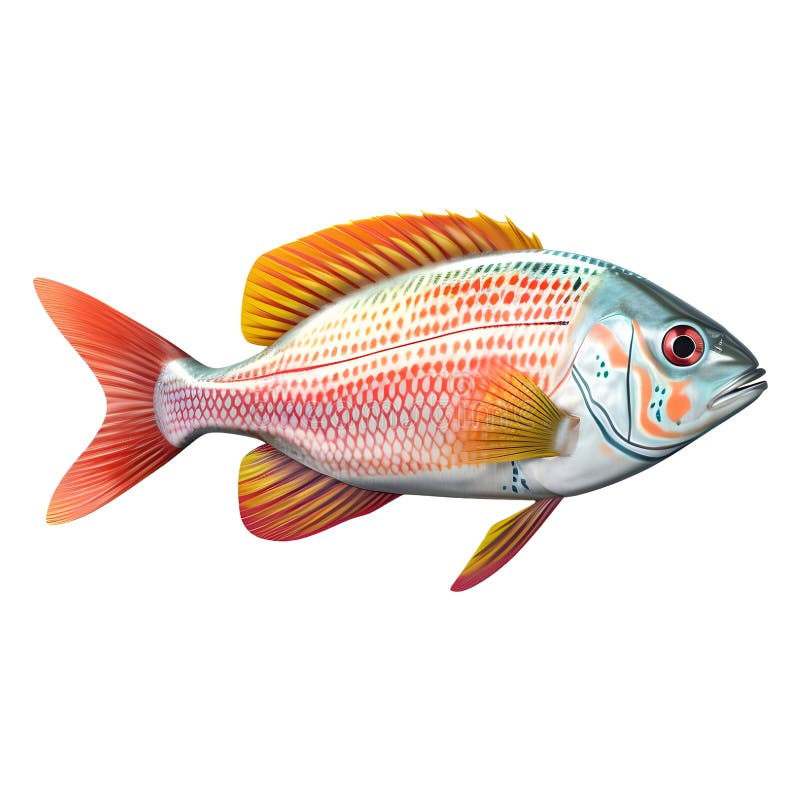 3D Rendering of a Beautiful Colorful Ocean Fish on Transparent ...