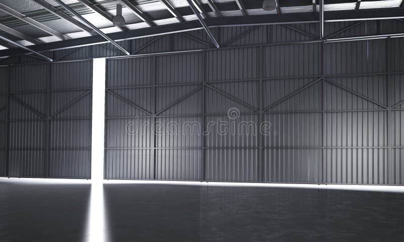 3d Rendering Beautiful Empty Warehouse Stock Illustration ...