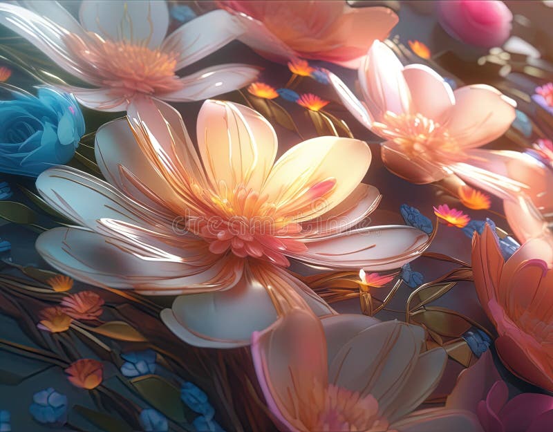 3 D Rendering of a Beautiful Flower Stock Illustration - Illustration ...