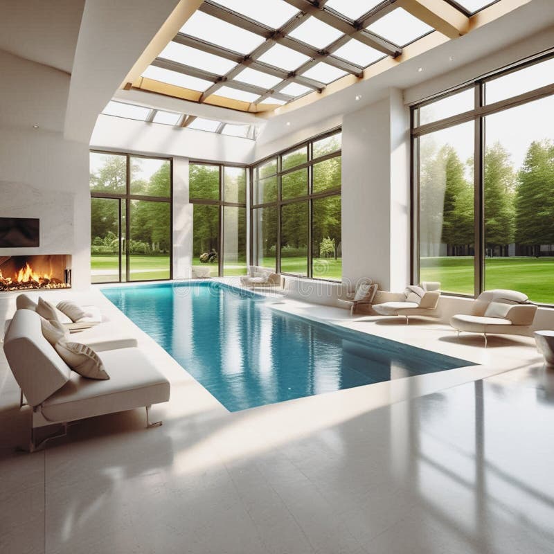 3D Rendering. Beautiful Interior of a Modern House in White and Gold ...