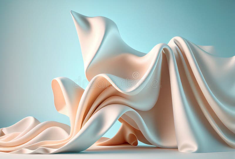 Beautiful Ivory Silk Cloth Floating Flying in the Air. with Copy Text ...