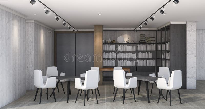 3d Rendering Beautiful Loft Style with Wood Texture Library Stock ...