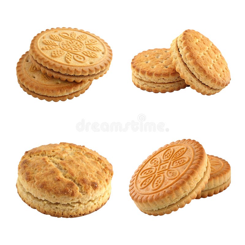 3d Rendering of Beautiful and Realistic Biscuit Stock Illustration ...