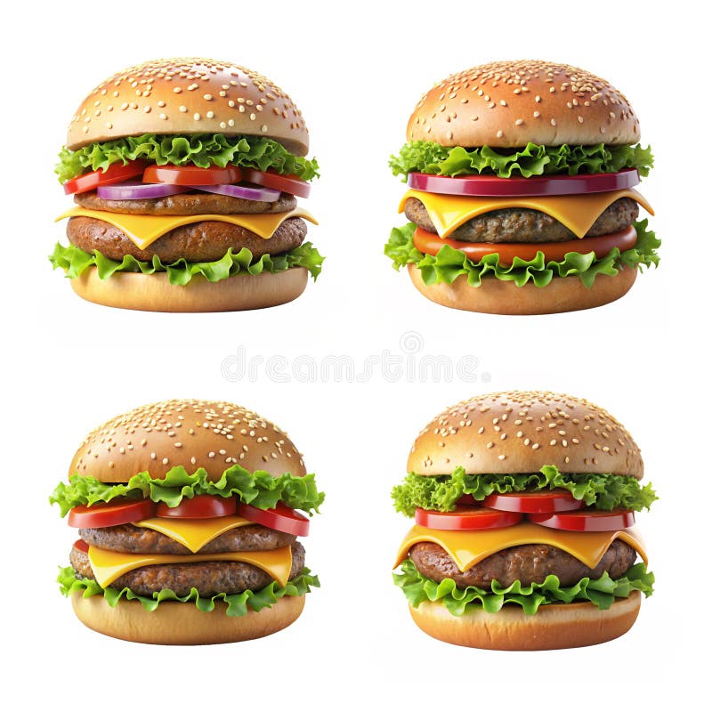 3d Rendering of Beautiful and Realistic Hamburger Stock Image ...