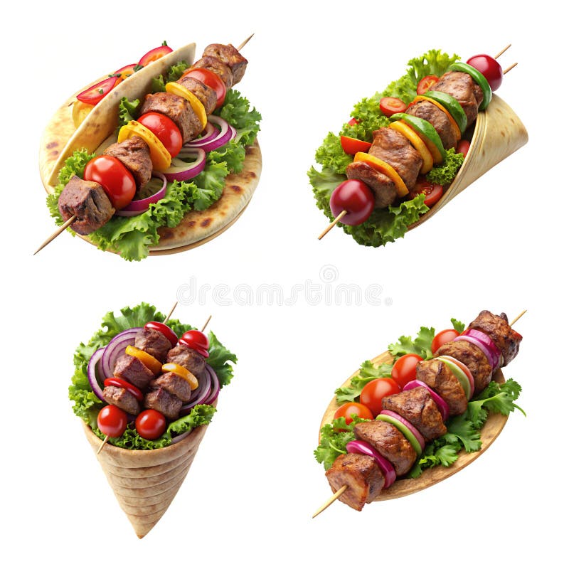 3d Rendering of Beautiful and Realistic Kebab Stock Illustration ...