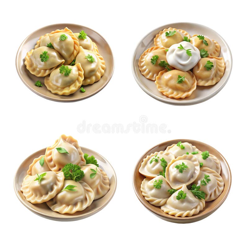 3d Rendering of Beautiful and Realistic Pierogi Stock Illustration ...