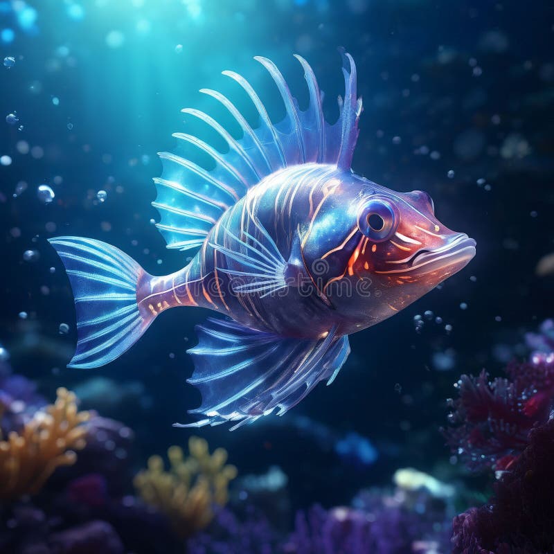 3d Rendering Beautiful Red Fish Black Background Stock Photos - Free ...