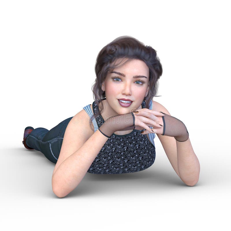 3D Rendering of Beautiful Woman Stock Illustration - Illustration of ...