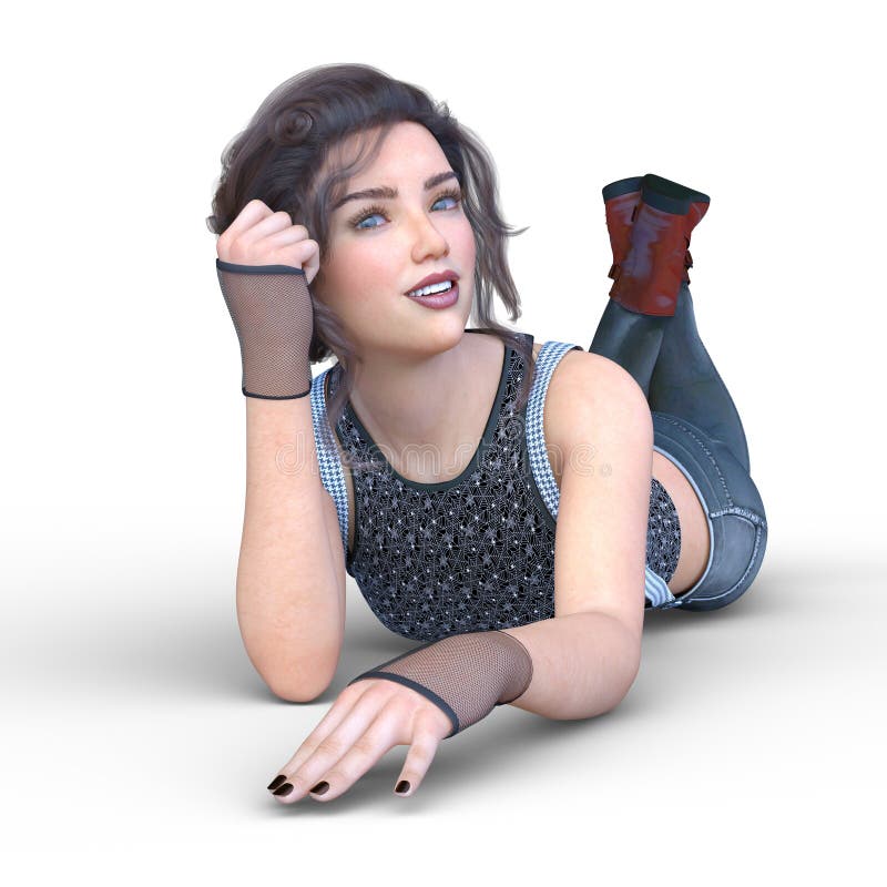 3D Rendering of Beautiful Woman Stock Illustration - Illustration of ...