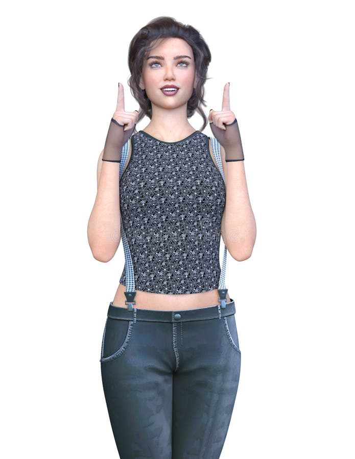 3D Rendering of Beautiful Woman Stock Illustration - Illustration of ...