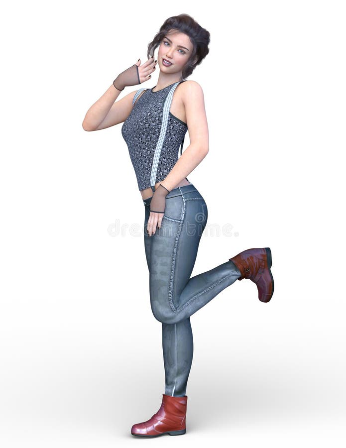 3D Rendering of Beautiful Woman Stock Illustration - Illustration of ...