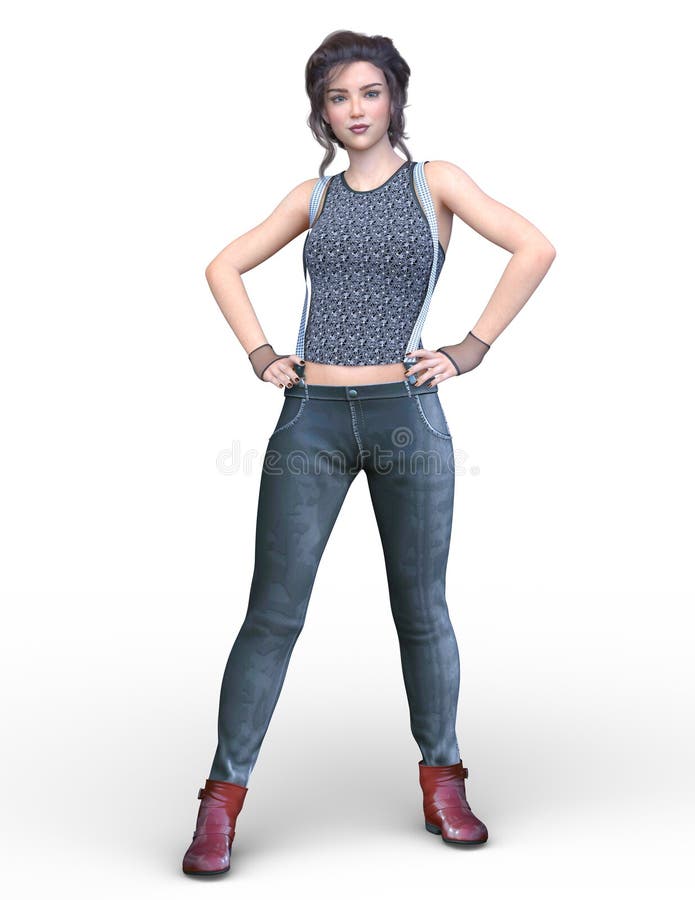 3D Rendering of Beautiful Woman Stock Illustration - Illustration of ...