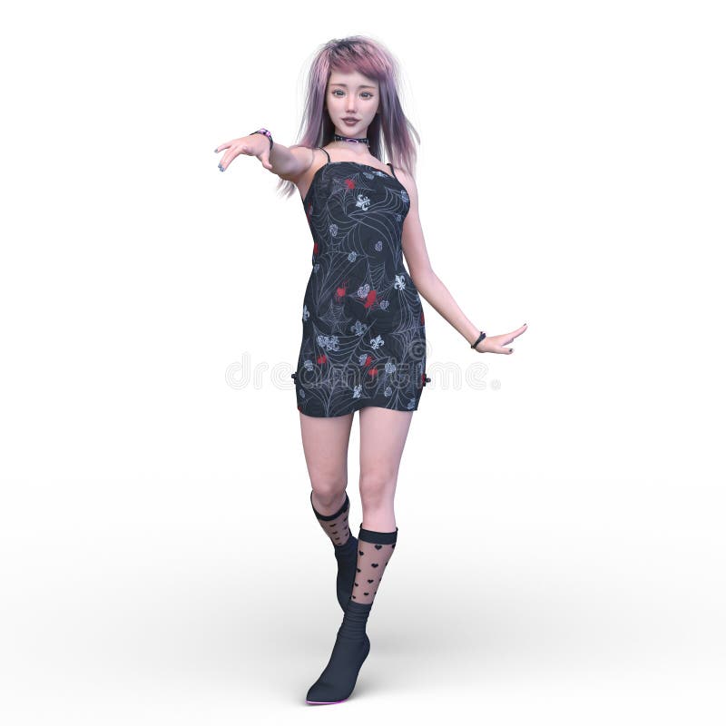 3D Rendering of Beautiful Woman Stock Illustration - Illustration of ...