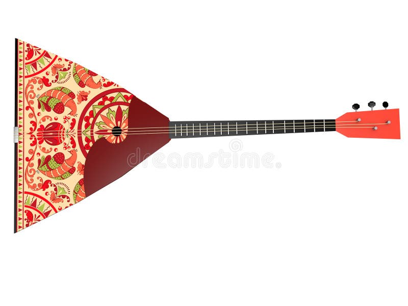 3d Rendering Beige Balalaika. Russian Folk Stringed Musical Instrument ...