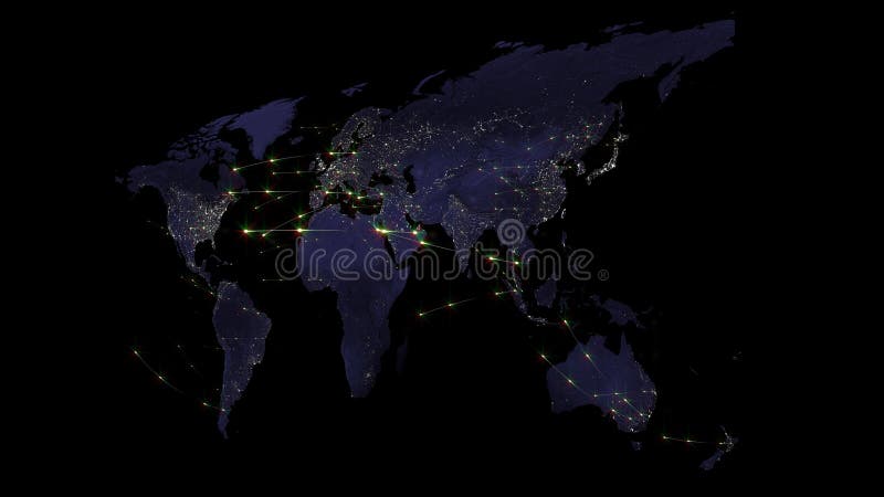 3D Rendering Abstract of World Network, Internet and Global Connection ...