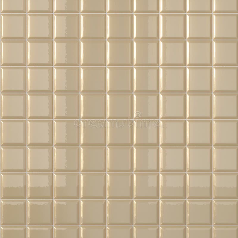 3d Rendering of Beveled Square Glossy Beige Ceramic Tiles Stock ...