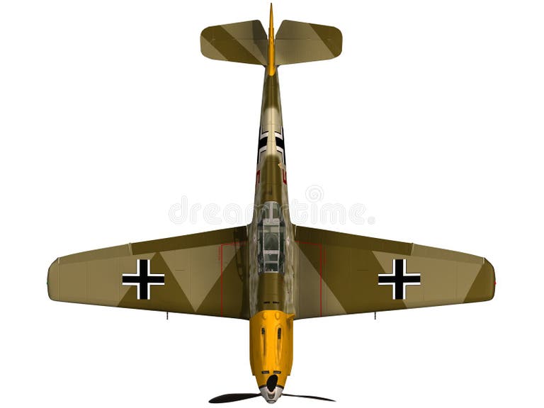 3d Rendering of a BF109E - Top View Stock Illustration - Illustration ...