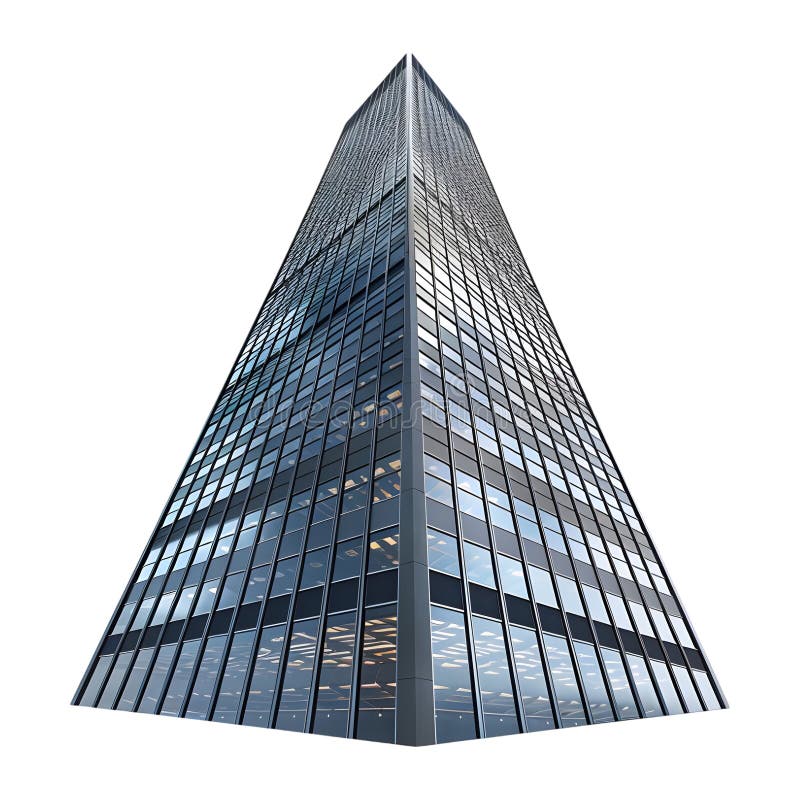 3D Rendering of a Big Skyscraper Building on Transparent Background ...