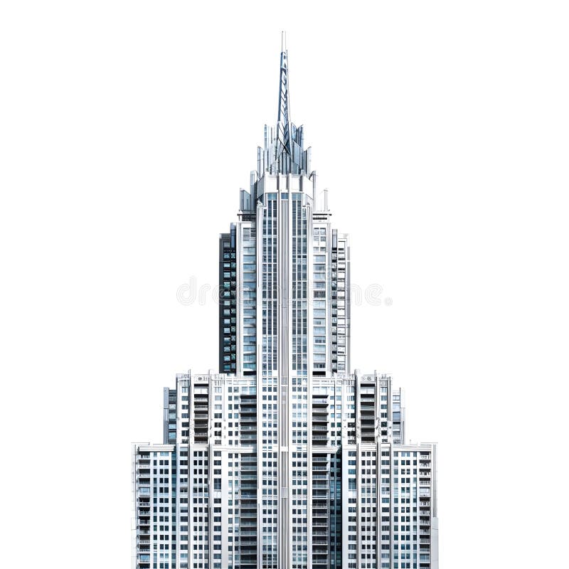 3D Rendering of a Big Skyscraper Building on Transparent Background ...