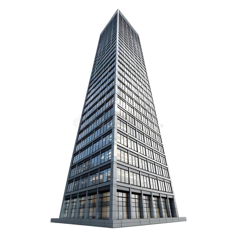 3D Rendering of a Big Skyscraper Building on Transparent Background ...