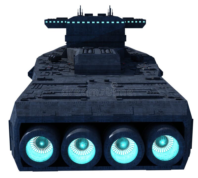 Space Opera: Space Ship Isolated on White 3-d-Illustration Stock ...