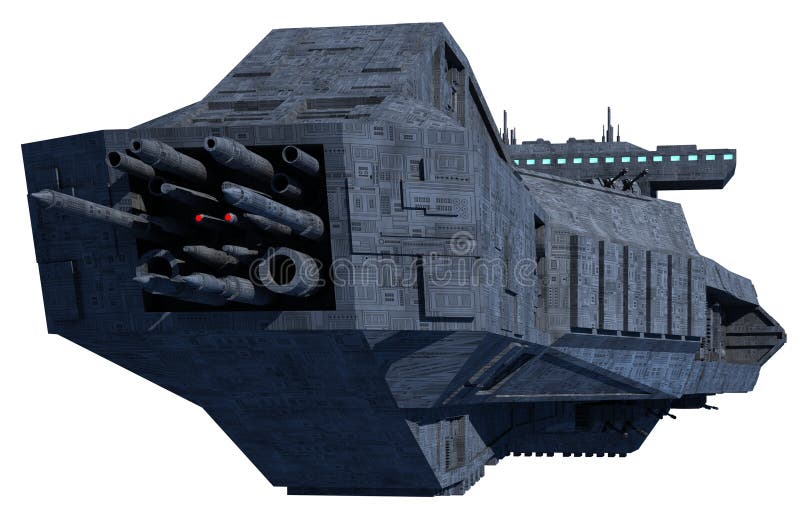 Space Opera: Space Ship Isolated on White 3-d-Illustration Stock ...