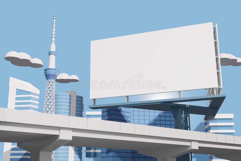 Billboard Mockup 3d Rendering for Scene Creator Stock Illustration ...