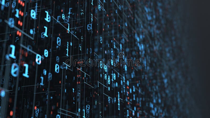 Binary Data with Dots and Lines. Concept for Big Data, Deep Machine ...