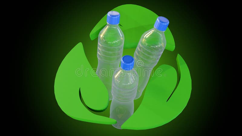 Biodegradable Sign and Empty Plastic Bottles Stock Illustration ...