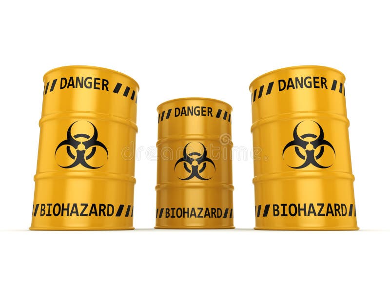 3D Rendering Biohazard Barrels Stock Illustration - Illustration of ...