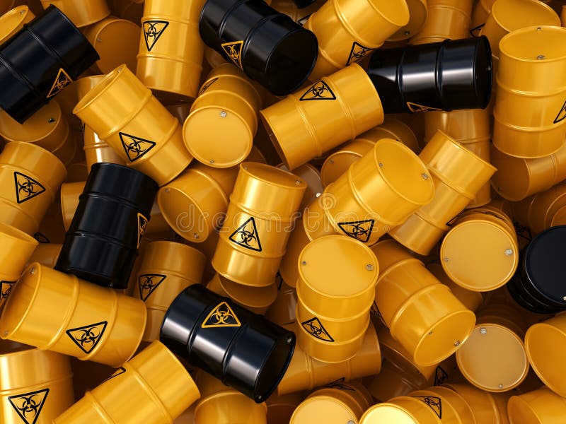 3D Rendering Biohazard Barrels Stock Illustration - Illustration of ...