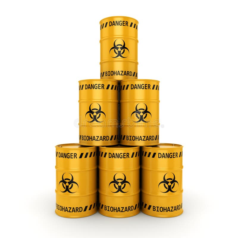 3D Rendering Biohazard Barrels Stock Illustration - Illustration of ...