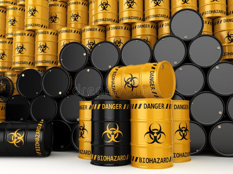 3D Rendering Biohazard Barrels Stock Illustration - Illustration of ...