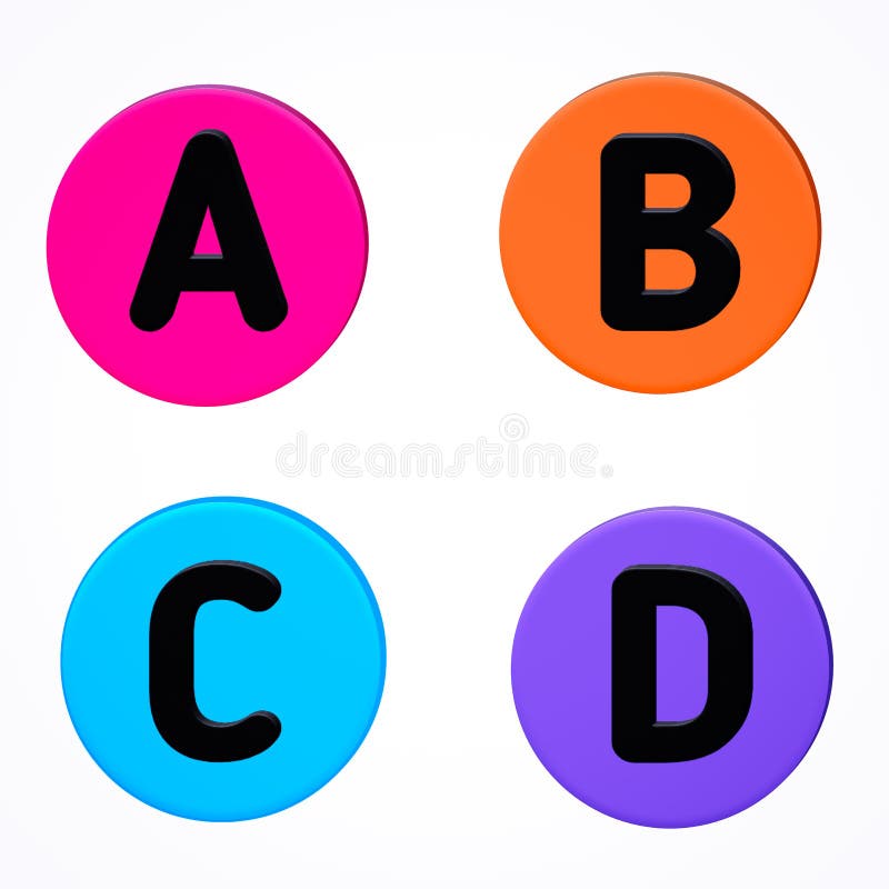3d Rendering Black ABCD Text Isolated on White Stock Illustration ...