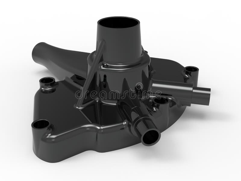 3D Rendering - Black Computer Aided Design Part Stock Illustration ...