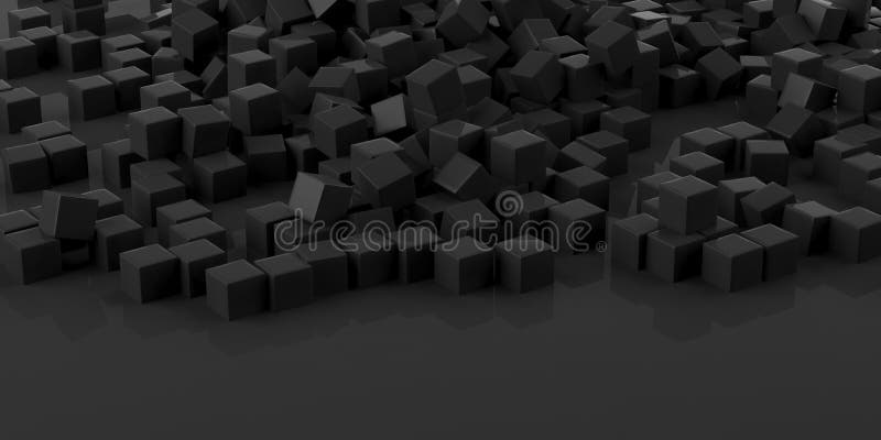 3d Rendering Black Cubes and Background Stock Illustration ...
