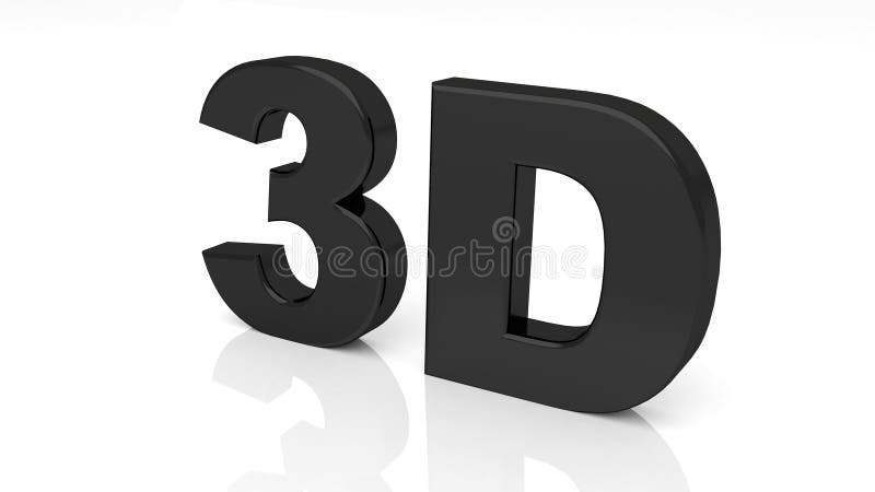 3D Rendering Black 3D Word Isolated on White Background Stock ...