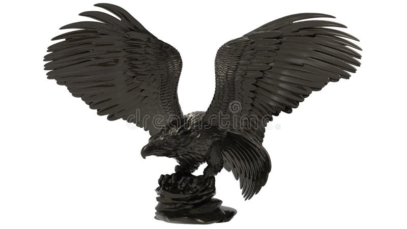 3D Rendering - Black Eagle Statuette Stock Illustration - Illustration ...