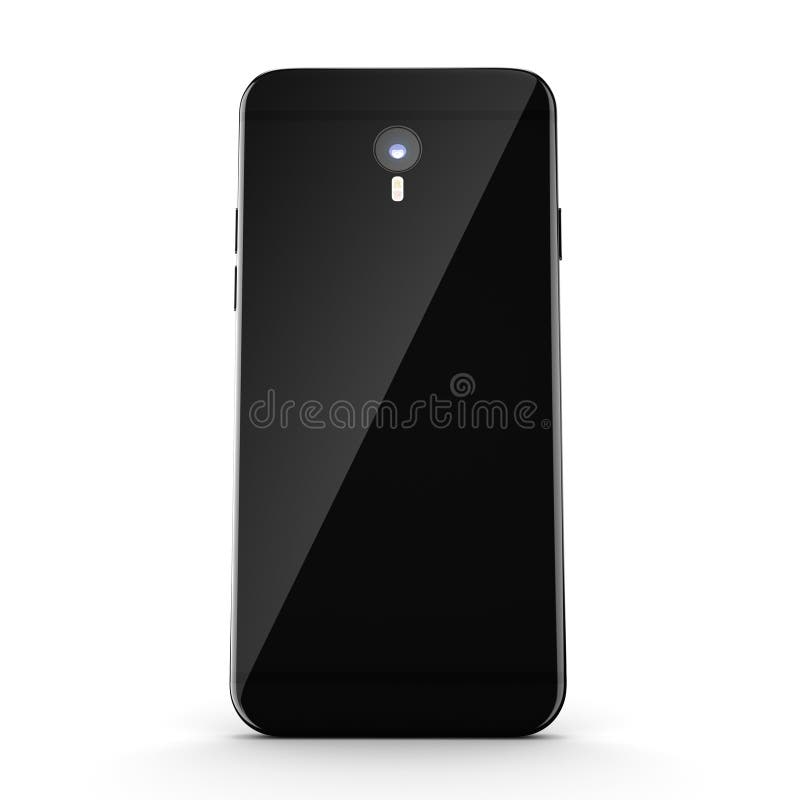 3D Rendering Black Glossy Smart Phone with Black Screen Stock ...