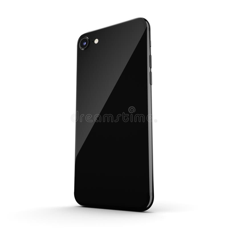 3D Rendering Black Glossy Smart Phone with Black Screen Stock ...