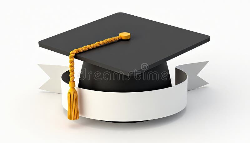A 3D Rendering of a Black Graduation Cap with a Gold Tassel, Worthwhile ...