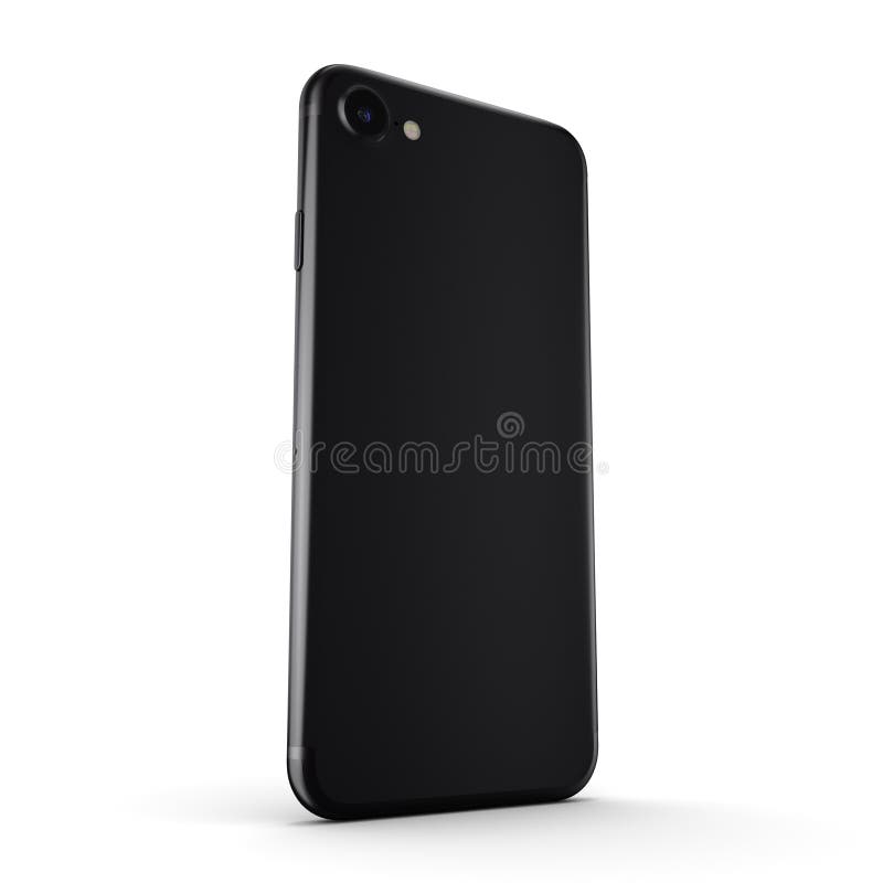 3D Rendering Black Matt Smart Phone with Black Screen Stock ...