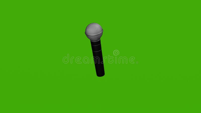 Black Microphone Rotates on the Green Screen Stock Video - Video of ...