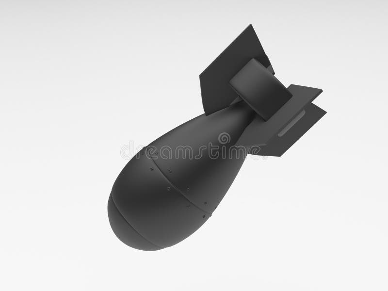 3d Rendering of a Black Missile Falling in Metal Stock Illustration ...